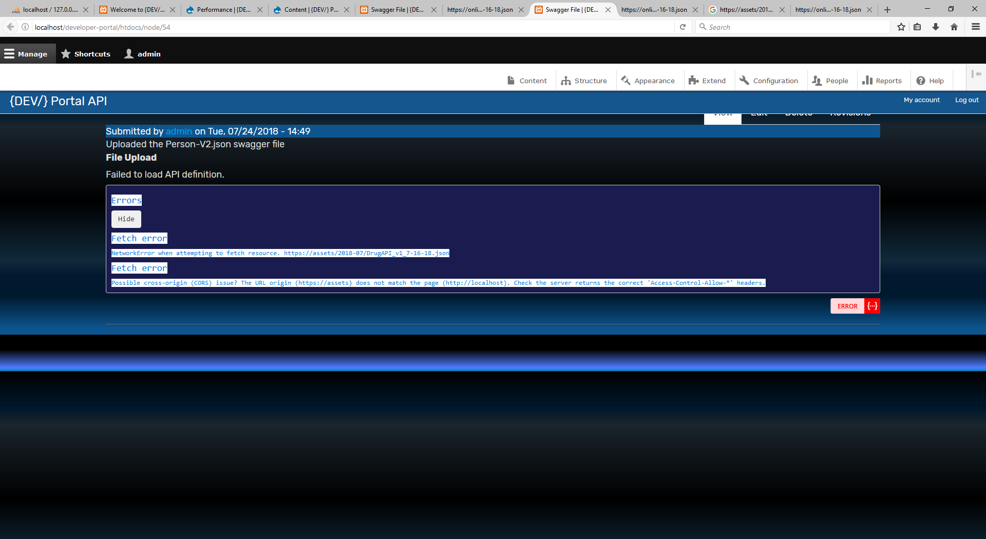 Fetchnetworkschema Error While Trying To Access Page After Swagger File Upload 2988190